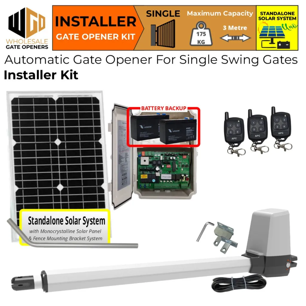 Standalone Solar OFF Grid Single Swing Gate Automation Installer Base ...