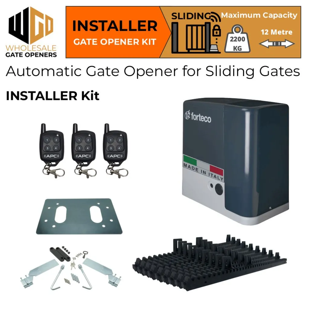 FORTECO 2200 Italian-Made Sliding Driveway Gate Opener Installer Kit
