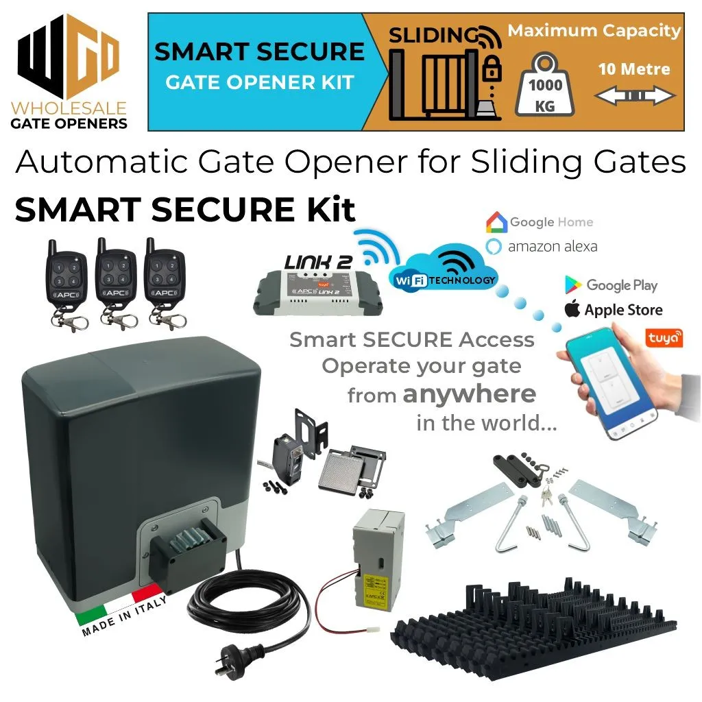 Automatic Electric Sliding Gate Opener Super Duty Smart Secure Kit ...
