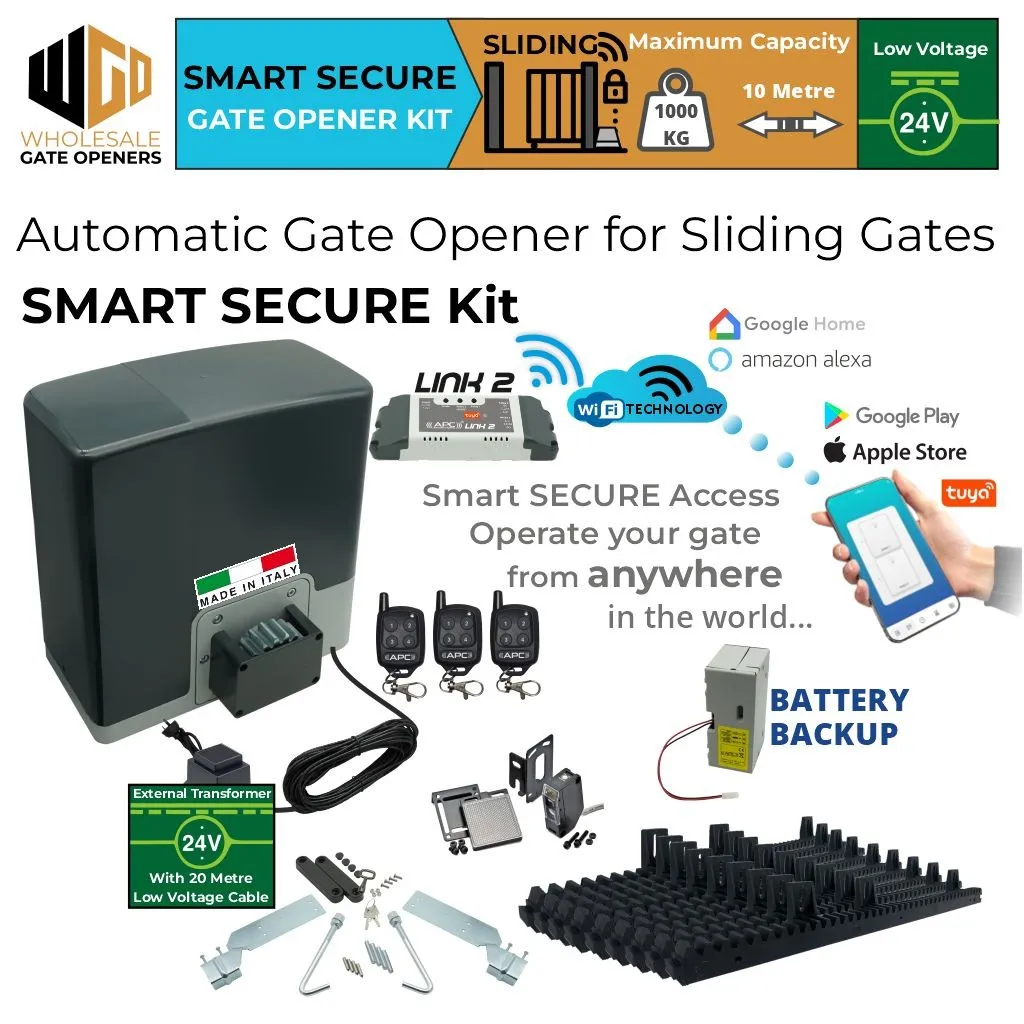 Automatic Electric Sliding Gate Opener Super Duty Smart Secure LV Kit ...
