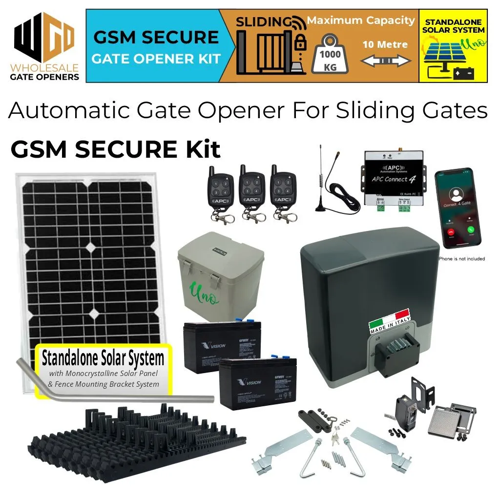 Solar Electric Automatic Sliding Gate Opener 4G GSM Kit | 1000kg and ...
