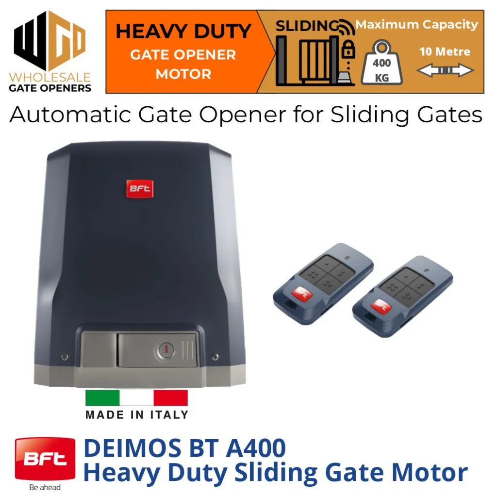 BFT DEIMOS BT A400 Italian Made Automatic Sliding Driveway Gate Motor ...